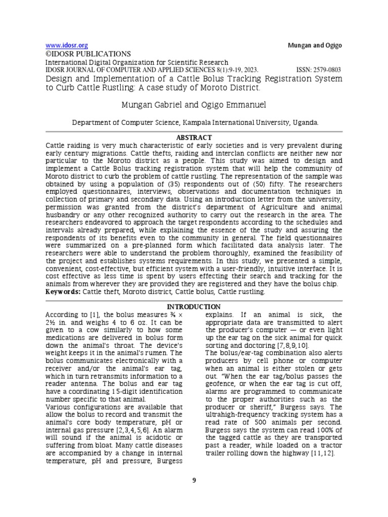 Design and Implementation of A Cattle Bolus Tracking Registration ...