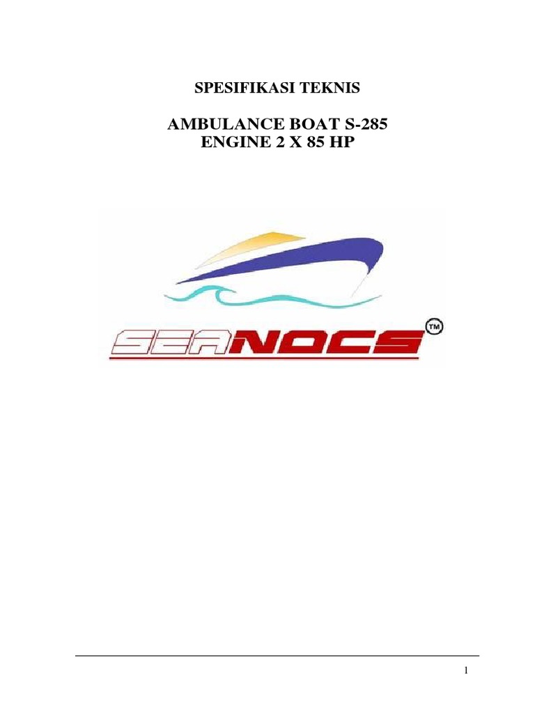 SPEK TEKNIS Ambulance Perairan | PDF