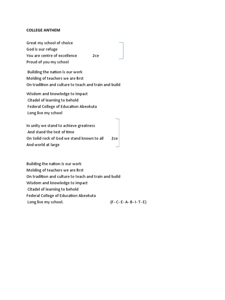 College Anthem | PDF