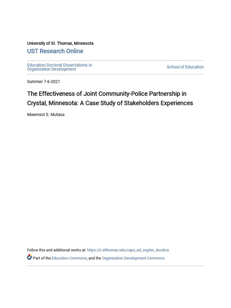 Joint Community Partnership Thesis | PDF | Communication | Police