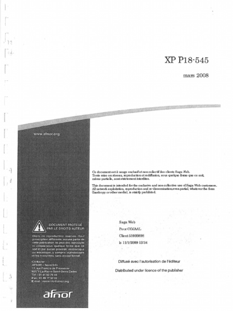 XP P18-545 2008 | PDF