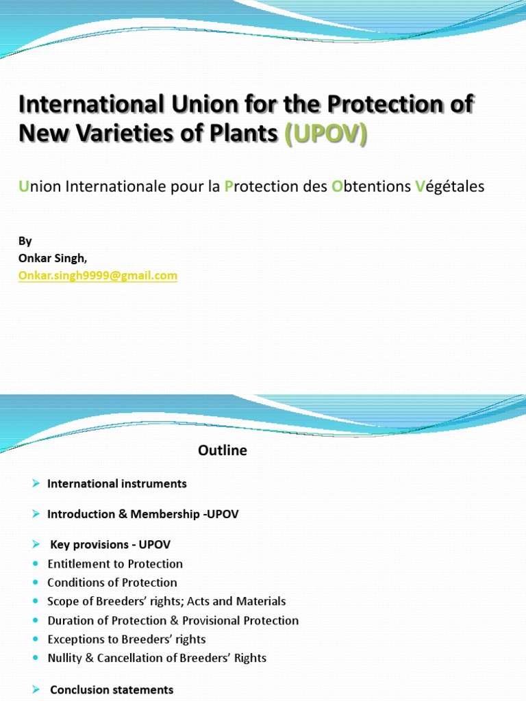 UPOV Plant Breeders' Rights Overview | PDF | Intellectual Property ...