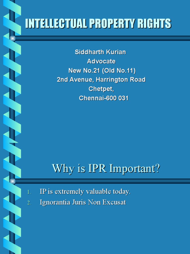 IPR Presentation PDF Trademark Intellectual Property