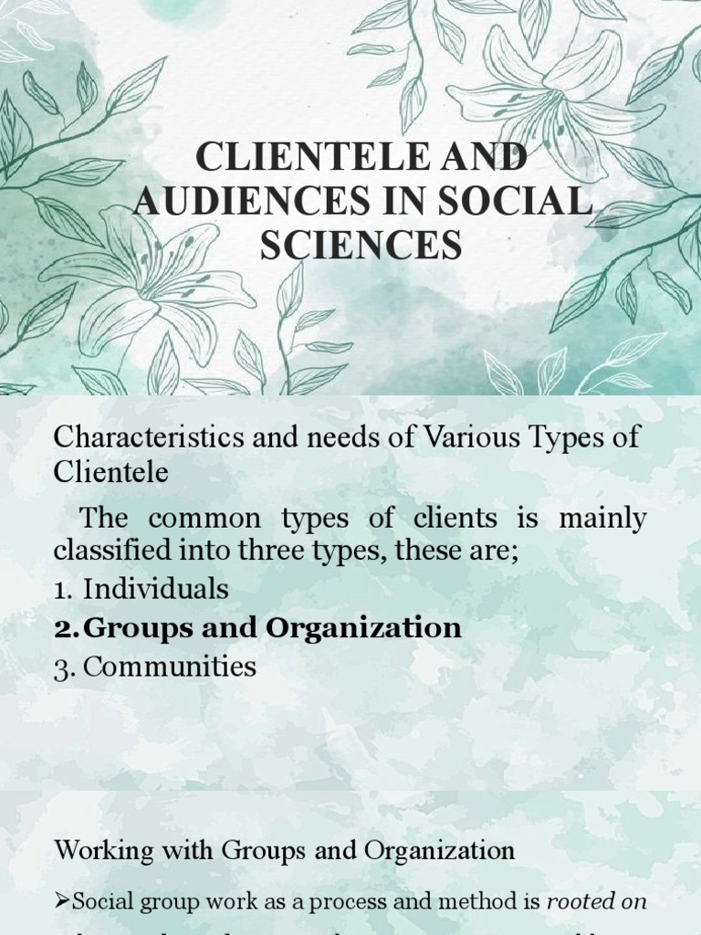 Clientele and Audiences in Social Work | PDF | Social Group | Experience