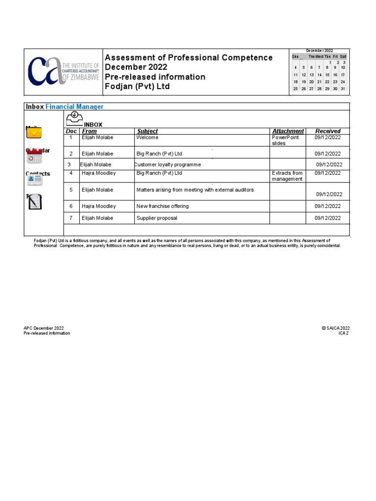 ICAZ APC December 2022 Pre Release | PDF | Franchising | Expense