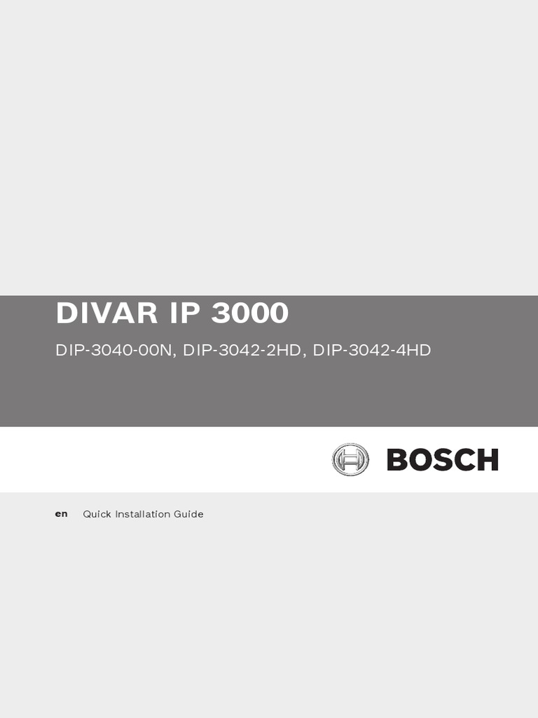 Bosch Divar Ip 3000 - Installation - Guide | PDF | Electrostatic ...