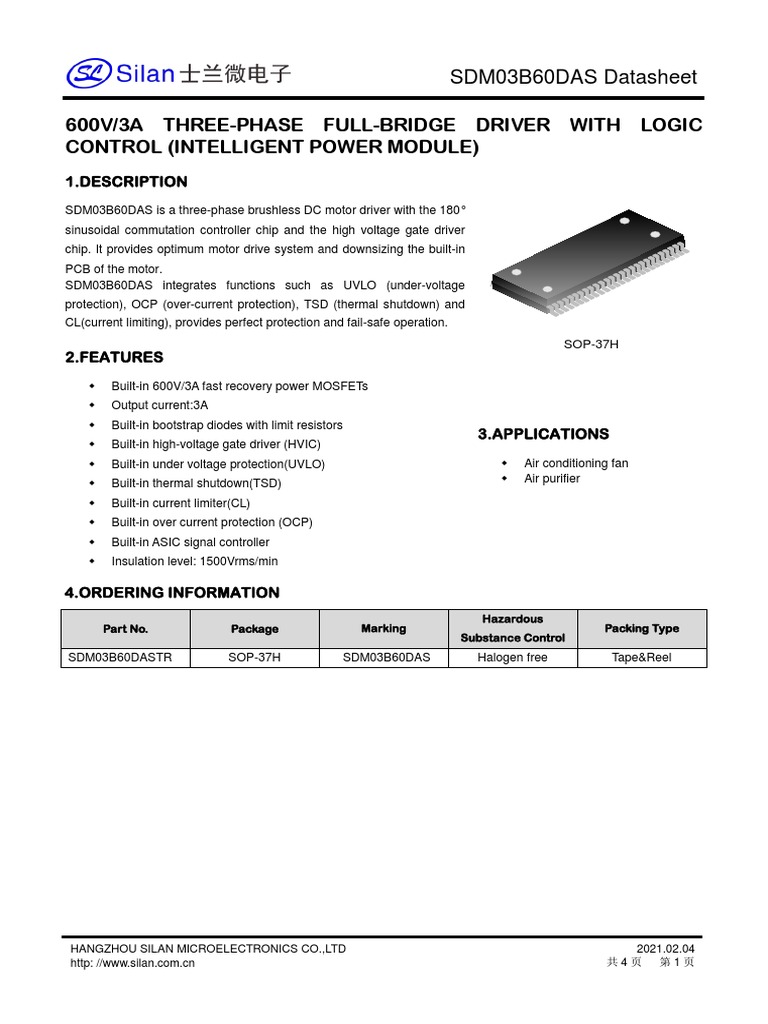 SDM03B60DAS Datasheet | PDF | Safety | Power Electronics