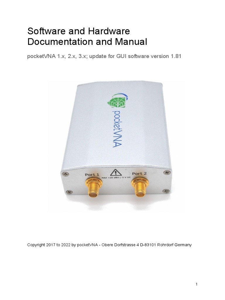 (Draft) Manual PocketVNA GUI | PDF | Electrical Engineering | Computer ...