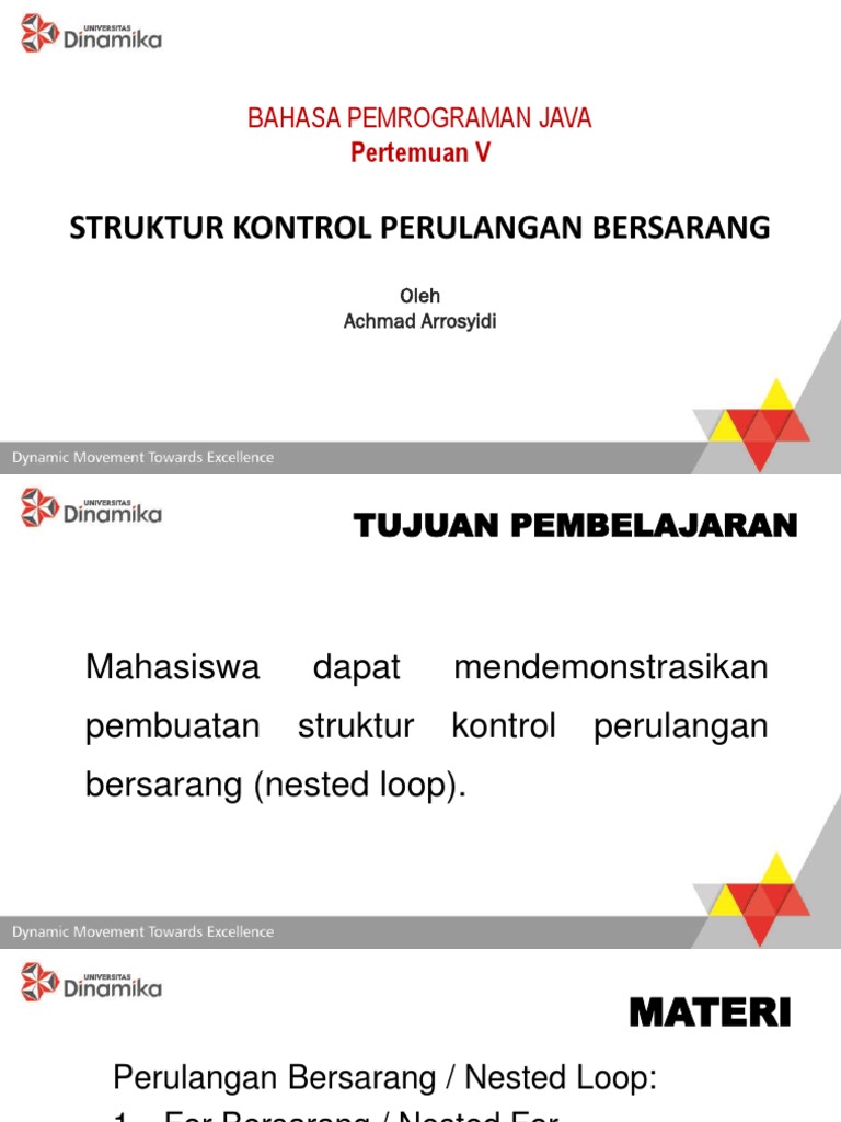 Struktur Kontrol Perulangan Bersarang Java | PDF