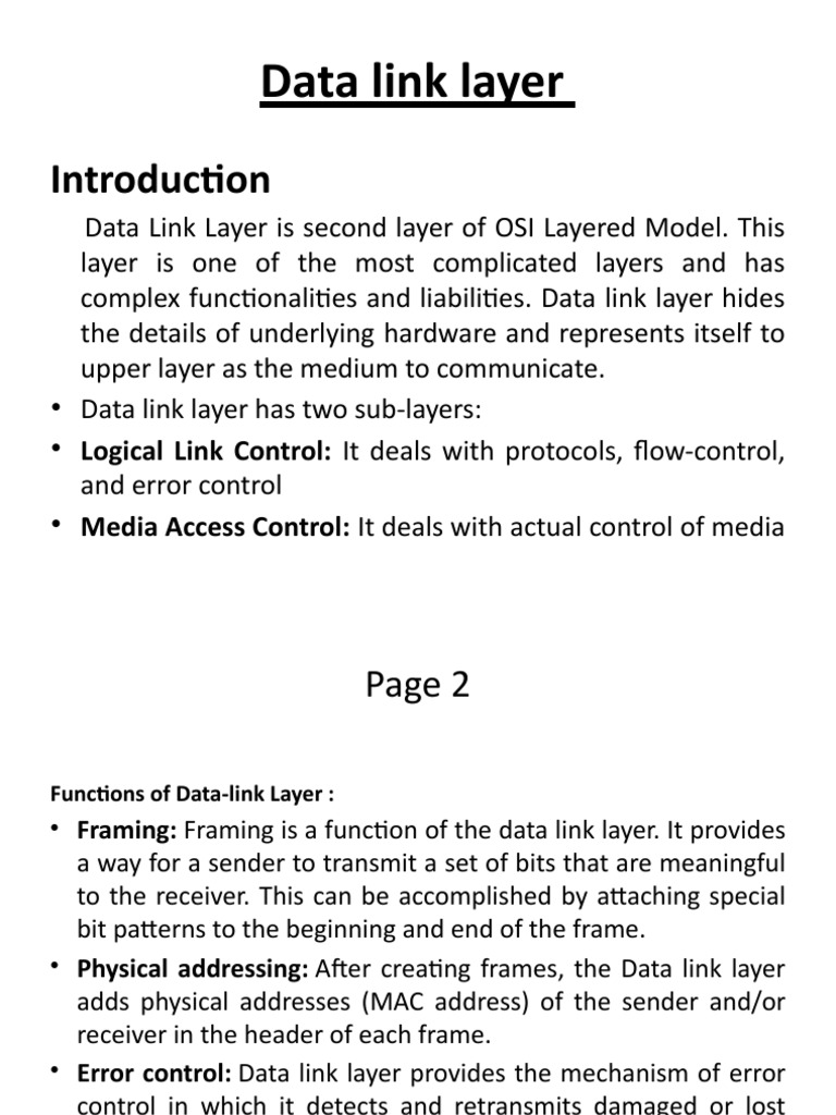 Data Link Layer Intro | Download Free PDF | Computer Architecture | Computer Science