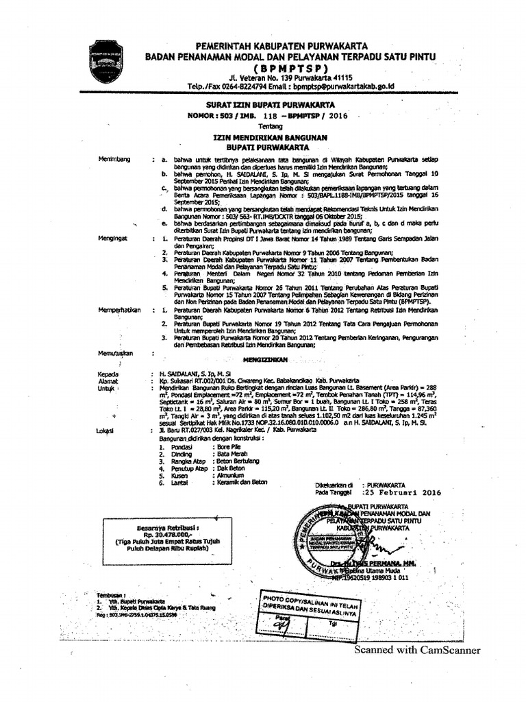 Contoh IMB Dan Lampirannya | PDF