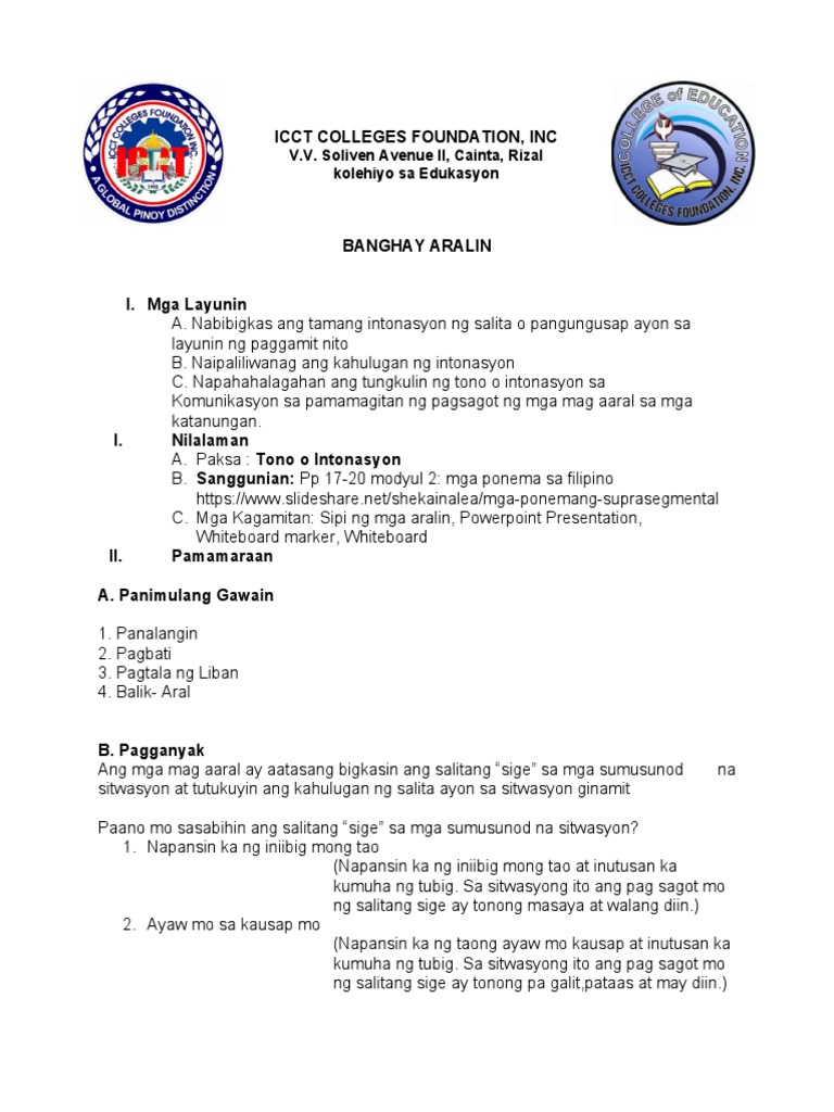 Banghay Aralin | PDF