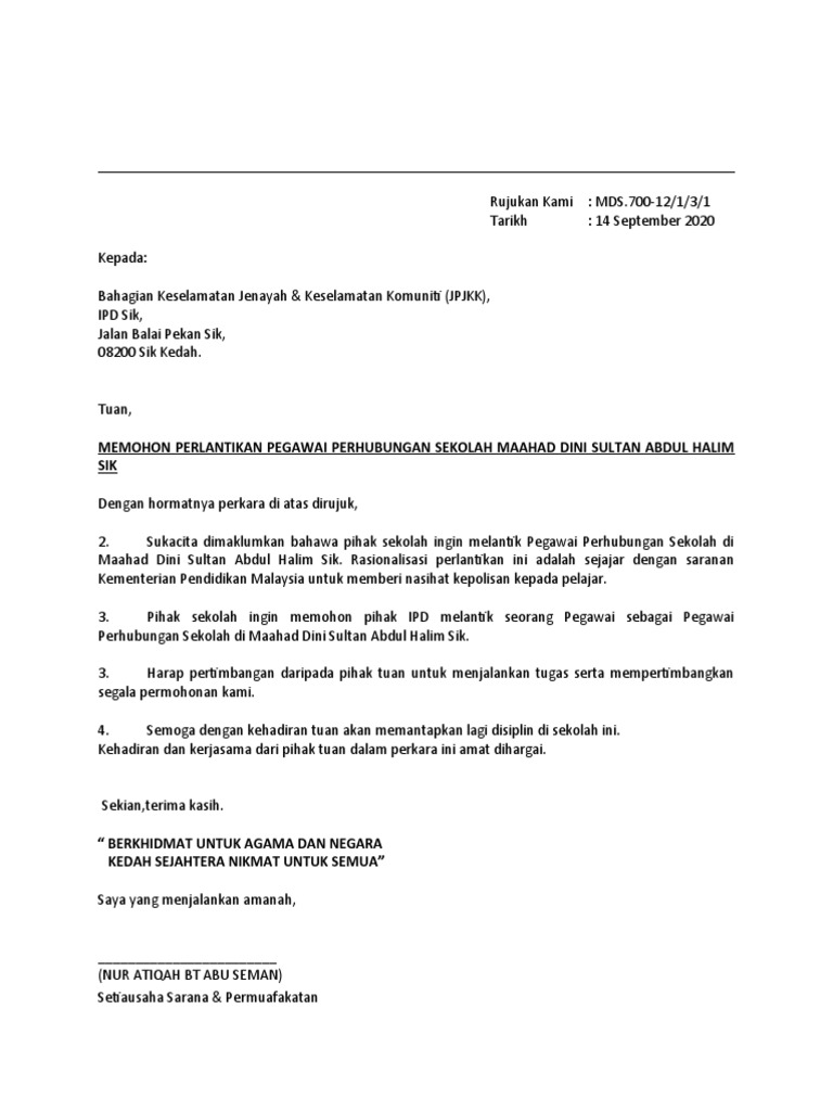 Surat Jemputan Ipd Sik | PDF