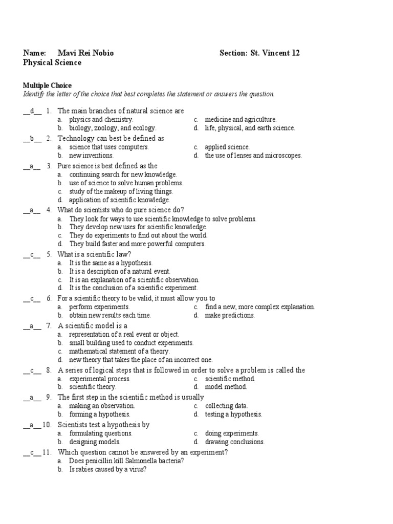Physical Science practice-test-NAT | PDF | Ion | Atoms