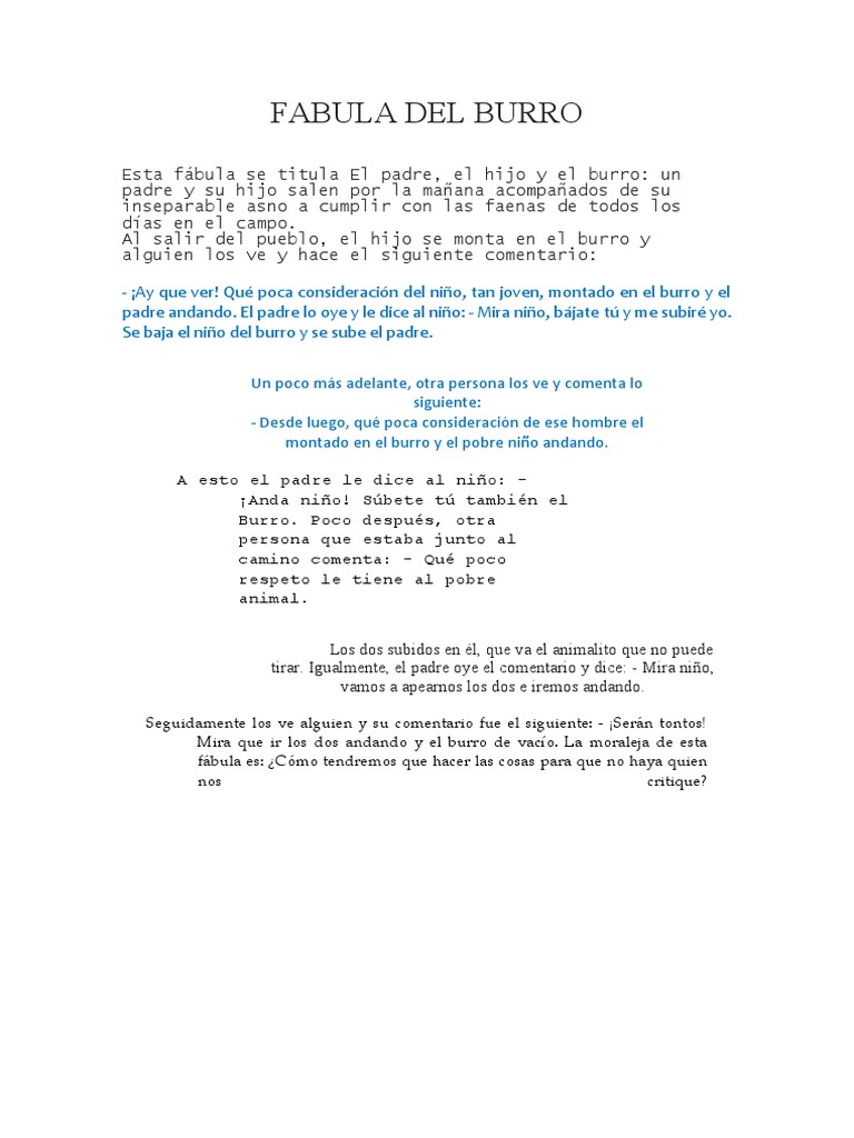 Fabula Del Burro Pdf