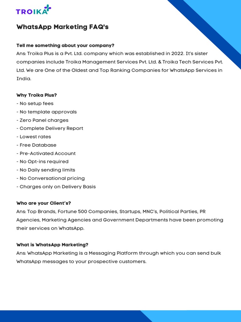 Troika Plus FAQs | PDF | Mobile Marketing | Computing