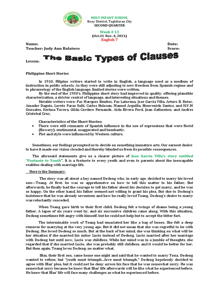 Grade 7 | Download Free PDF | Clause | Subject (Grammar)