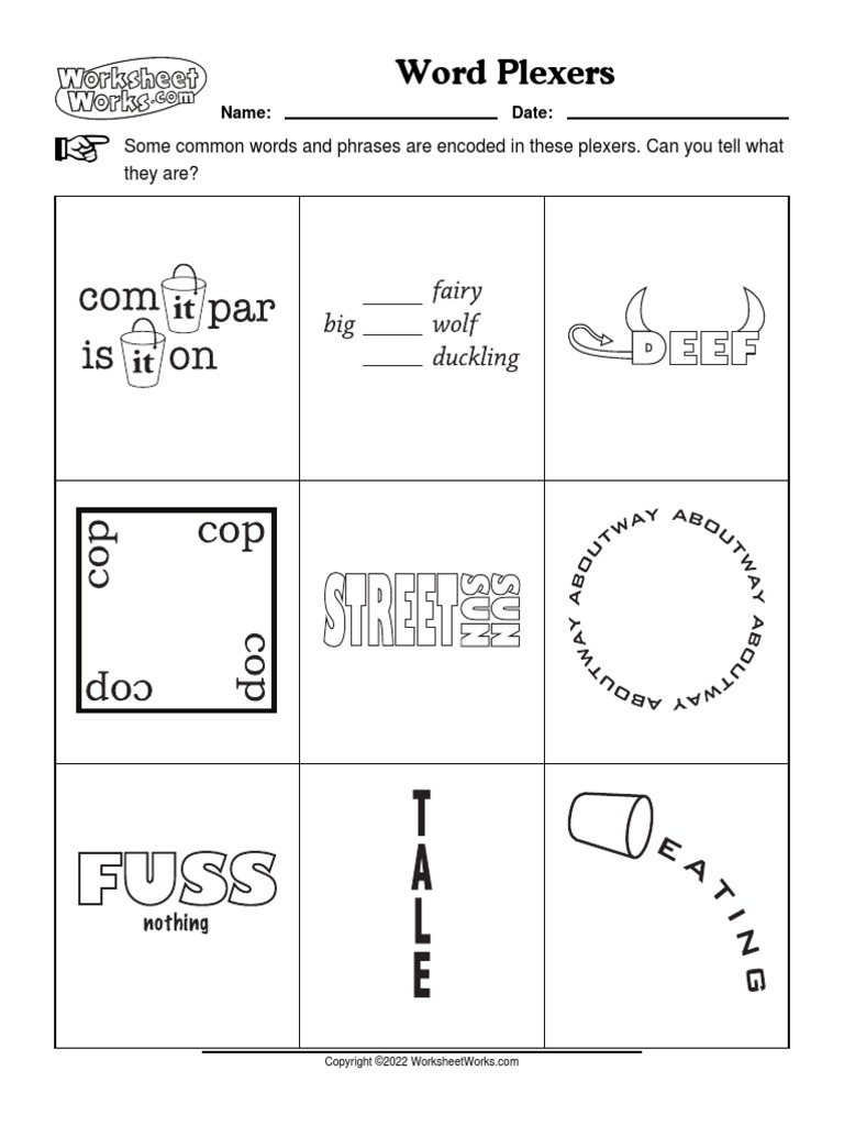 WorksheetWorks Word Plexers 1 | PDF