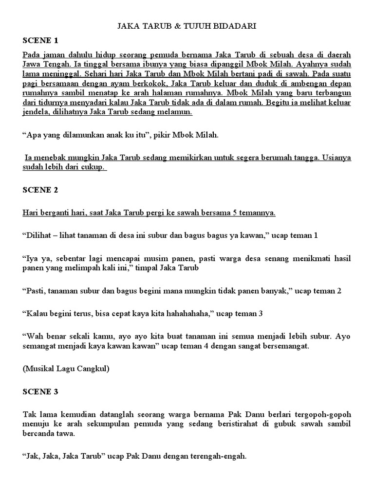 Jaka Tarub | PDF | Fiksi Misteri, Thriller, & Kejahatan