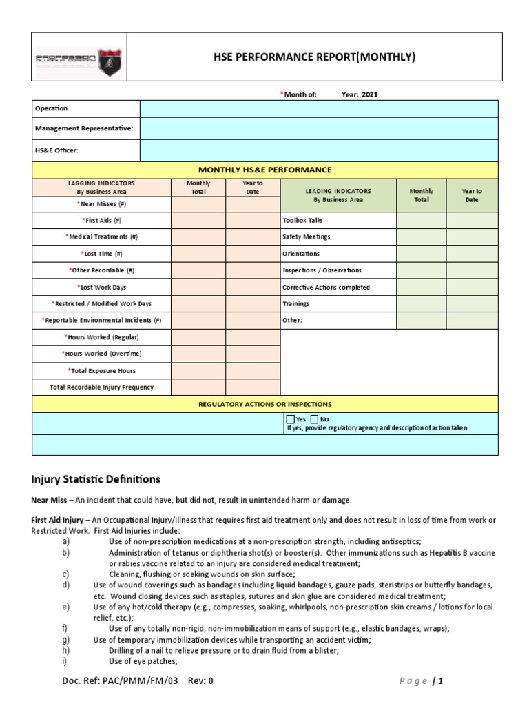 Monthly HSE Performance Report 2021 | PDF | Wound | Vaccines