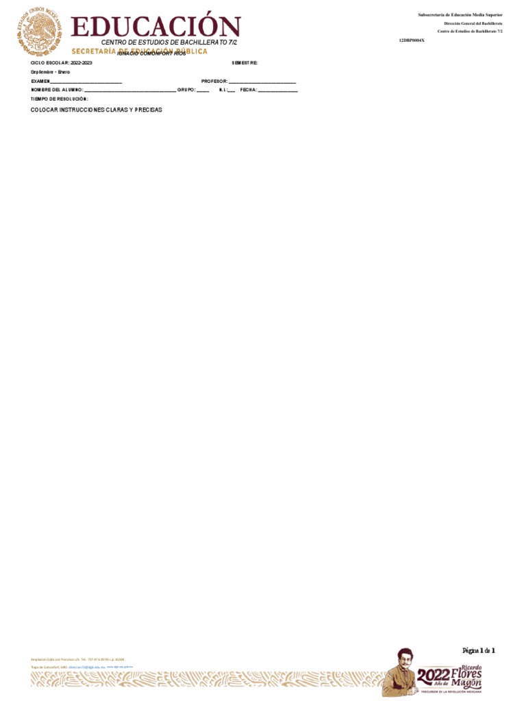 Examen p1 Asignatura Inicialesdocente Grupos | PDF