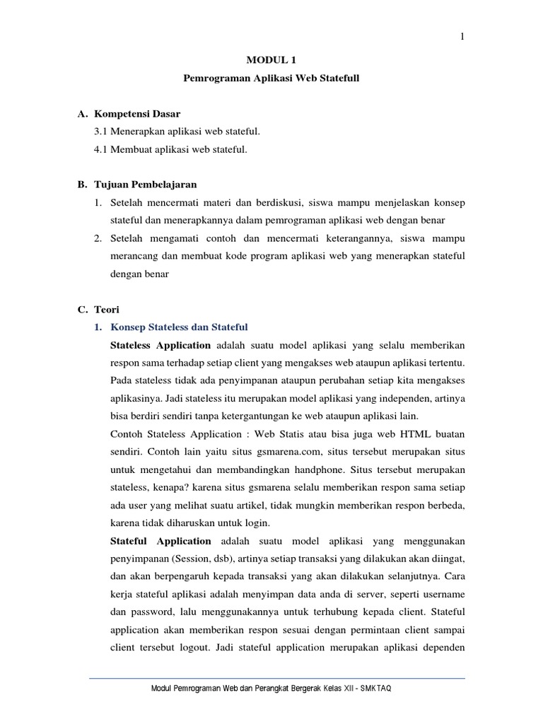 Modul 1 PWPB-XII | PDF