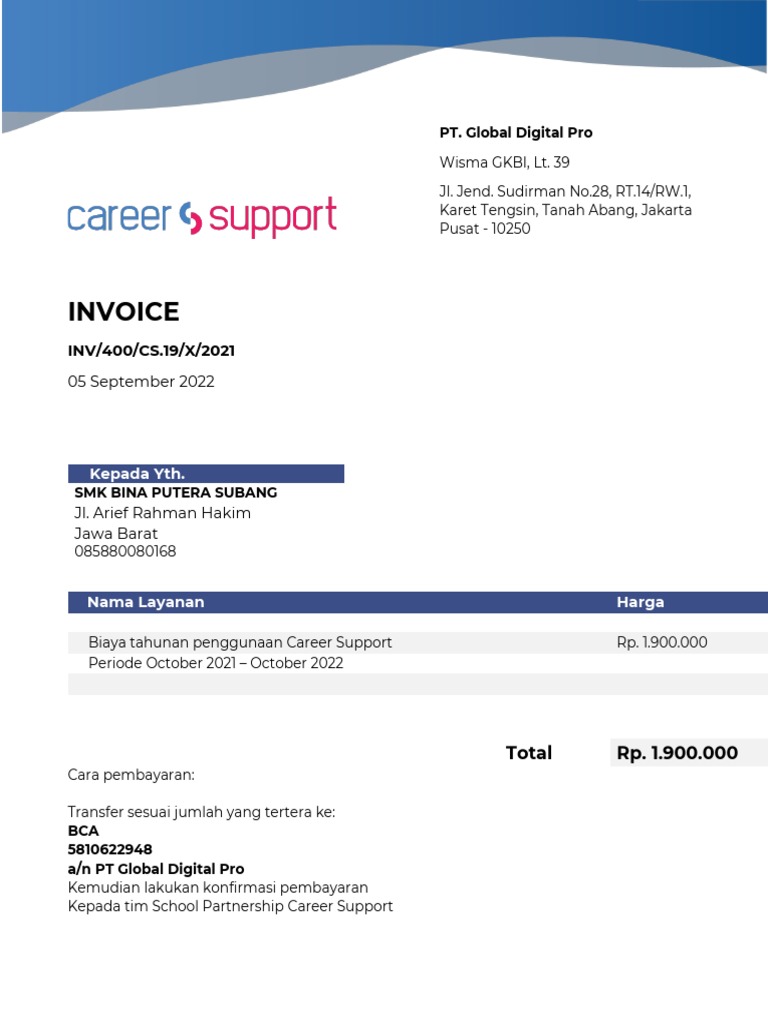 Invoice - SMK Bina Putera Subang | PDF