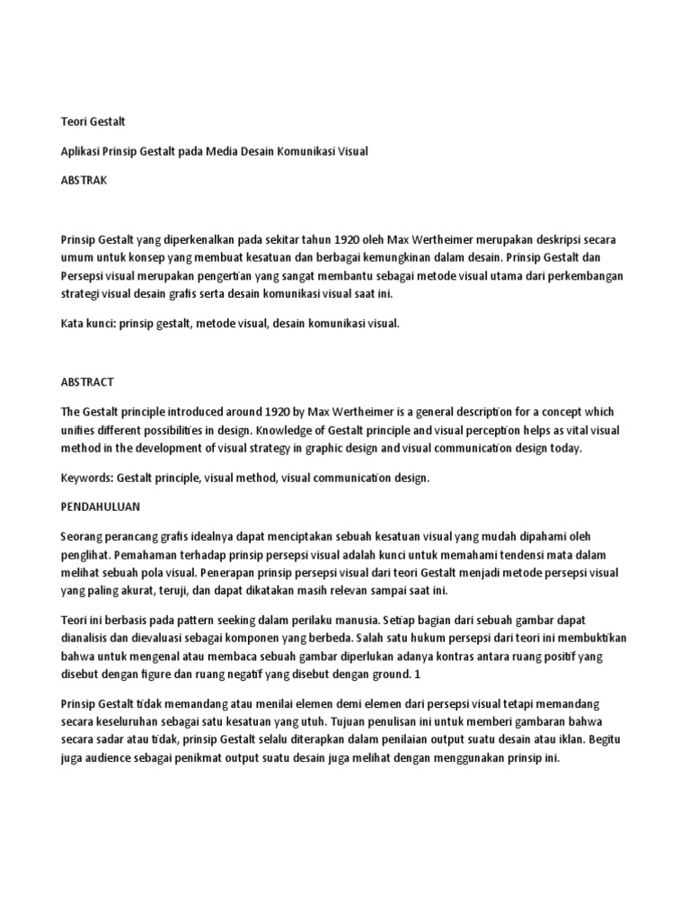 Teori Gestalt | PDF