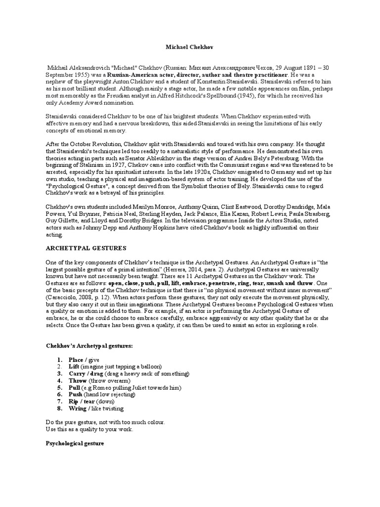 Michael Chekhov Pdf