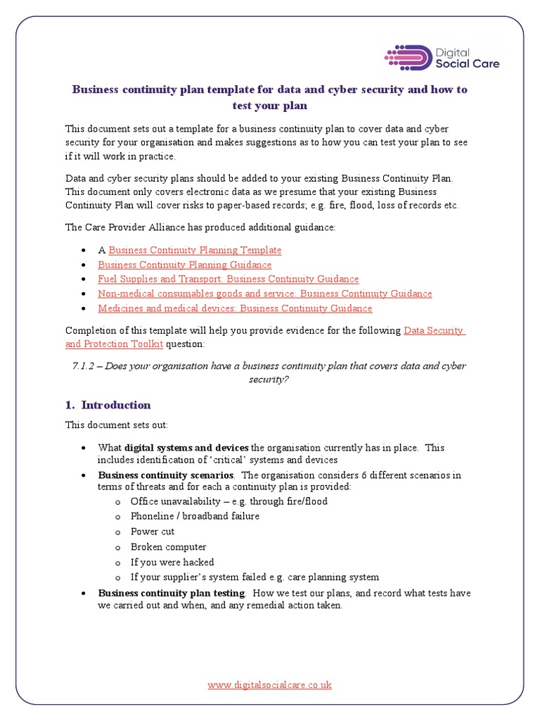Business Continuity Plan For Data and Cyber Security and How To Test ...