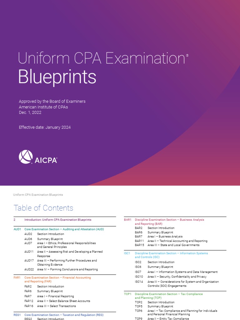 Uniform Cpa Examination Blueprints 1 3 23 | Download Free PDF ...