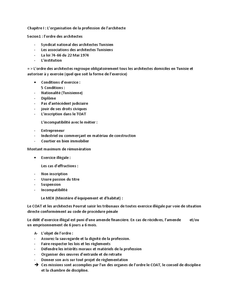 Chapitre I 1 | PDF | Architecte | Avocat