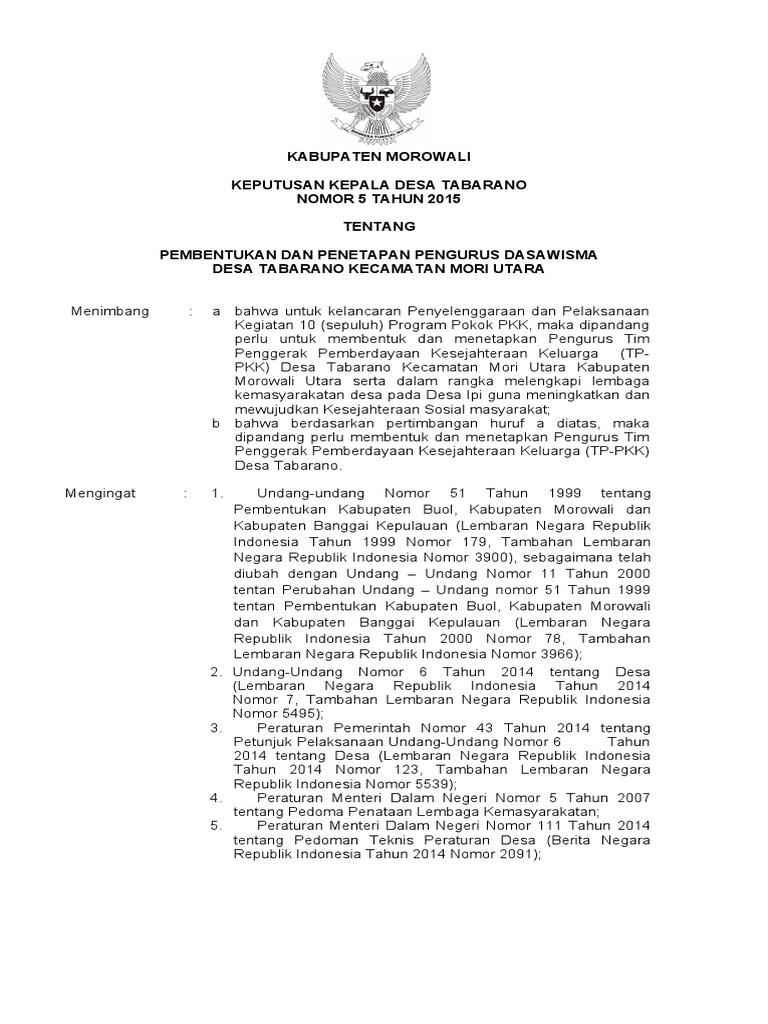 SK 5 Dasawisma | PDF