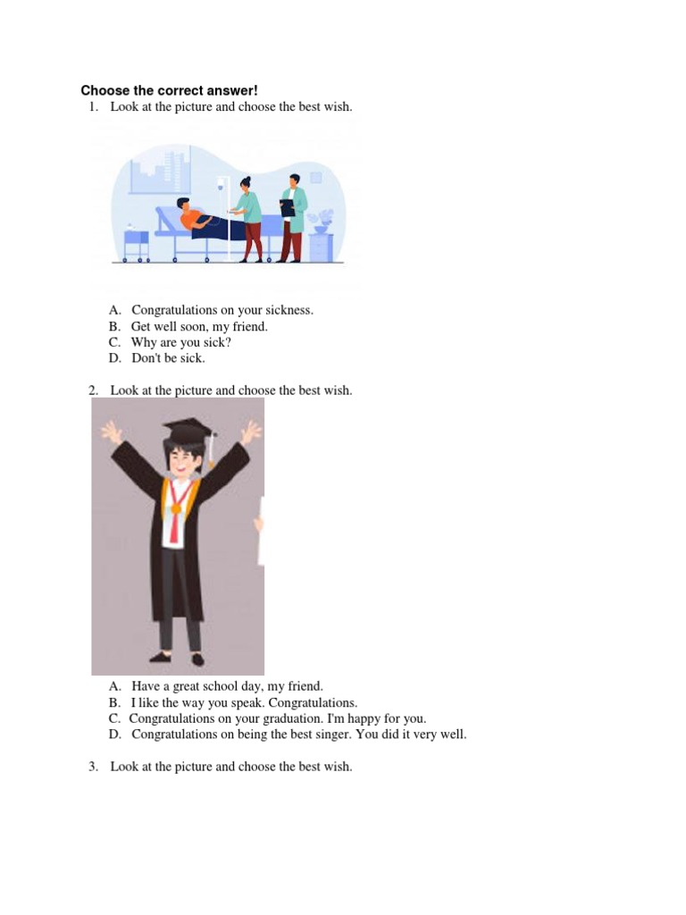 Choose the Best Wishes Quiz | PDF