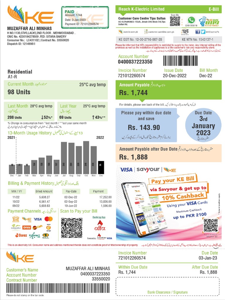 98 Units: Muzaffar Ali Minhas | PDF | Electricity | Electric Power