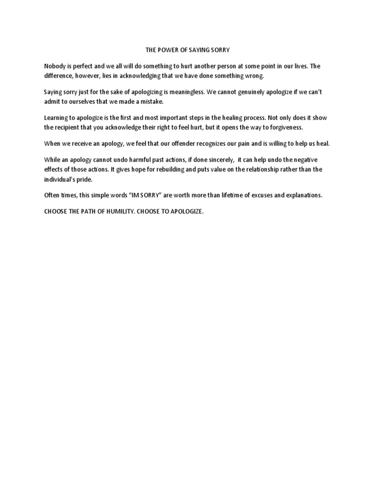 Thepower of Saying Sorry | PDF