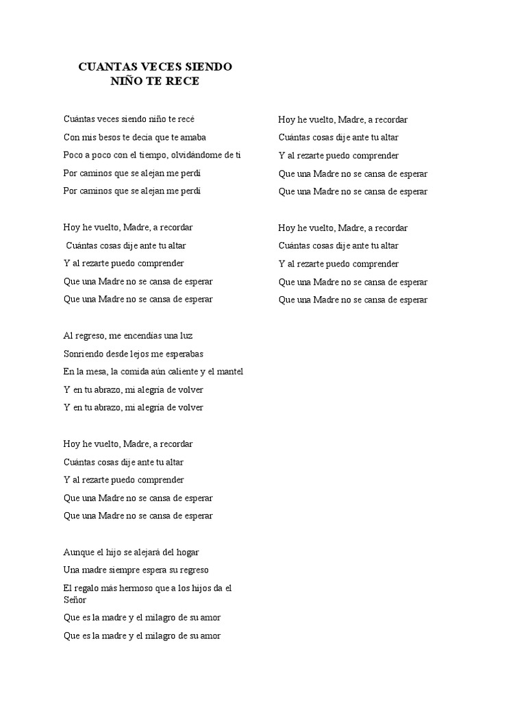 Cuantas Veces Siendo Niño Te Rece | PDF