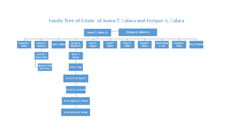 The Family Tree of the Estate of Juana T. Calara and Enrique G. Calara ...