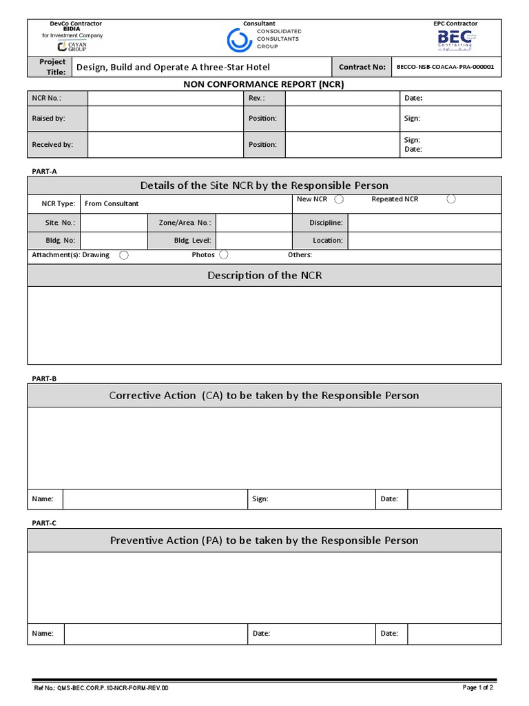 NCR Form | PDF