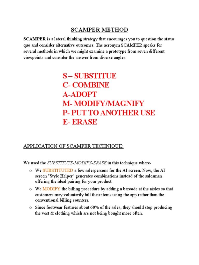 Scamper Method | PDF