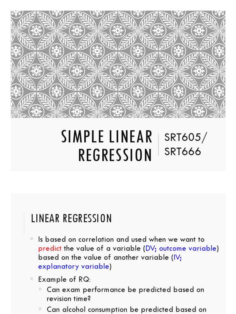 11-Simple Linear Regression | PDF | Errors And Residuals | Regression Analysis