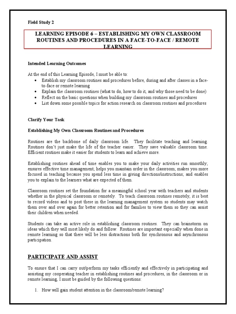 Ep 6 | PDF | Classroom | Learning