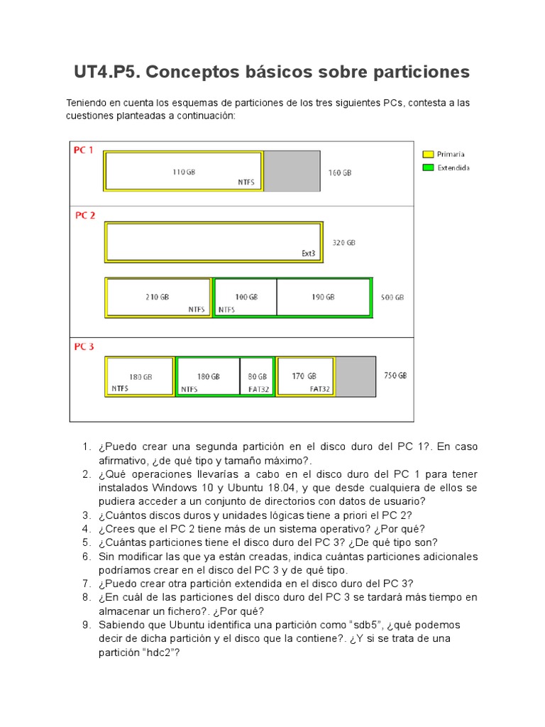 UT4.P5. Conceptos Básicos Sobre Particiones | PDF