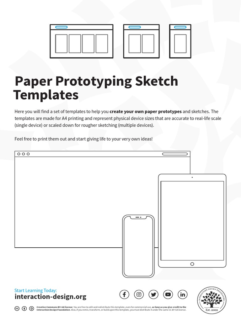 Paper Prototyping Sketch Templates | PDF | Creative Commons | Creative ...