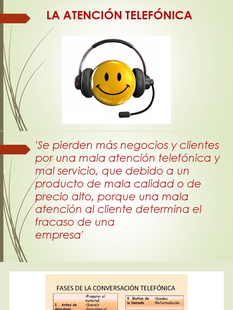 Atención Telefónica | PDF | Servicio al Cliente | Cliente