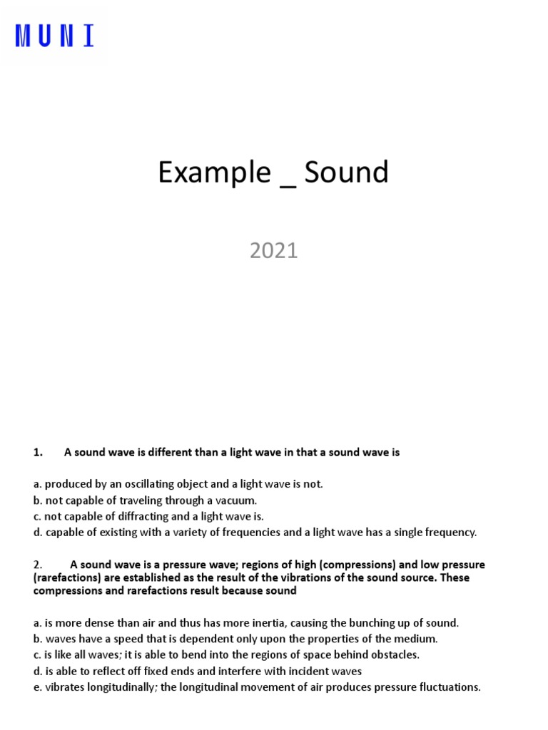Example 8 1 Sound | PDF | Waves | Sound