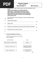 Mole Calculation IGCSE Chemistry Worksheet | PDF | Mole (Unit) | Chlorine