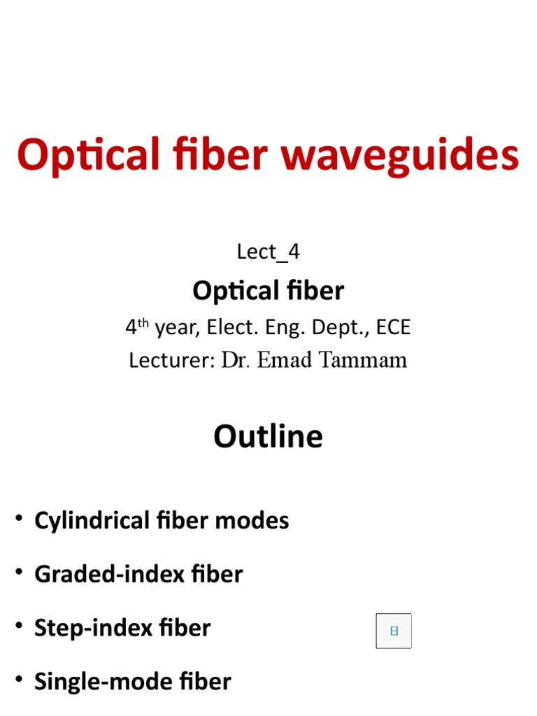 Lect 4 | PDF | Optical Fiber | Dispersion (Optics)