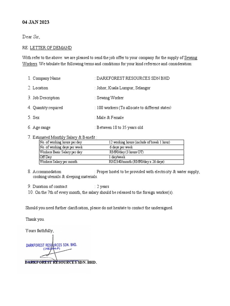 For Agent - Letter of Demand - Draft | PDF