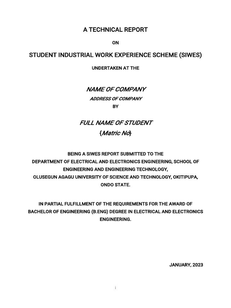 SIWES Report: Electrical Engineering Experience | PDF